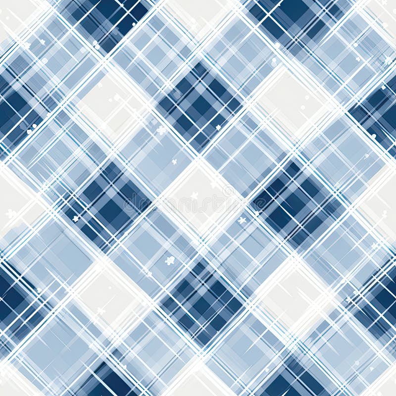 Seamless Fabric Pattern Rustic Plaid Patterns with Delicate Snow Blue ...