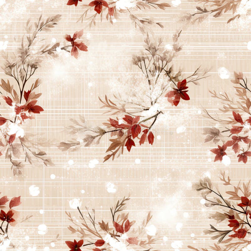 Seamless Fabric Pattern Rustic Plaid Patterns with Delicate Snow ...