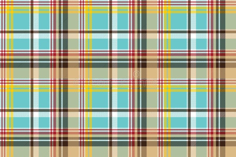 Blue Madras Pixel Texture Color Fabric Seamless Pattern Stock Vector ...