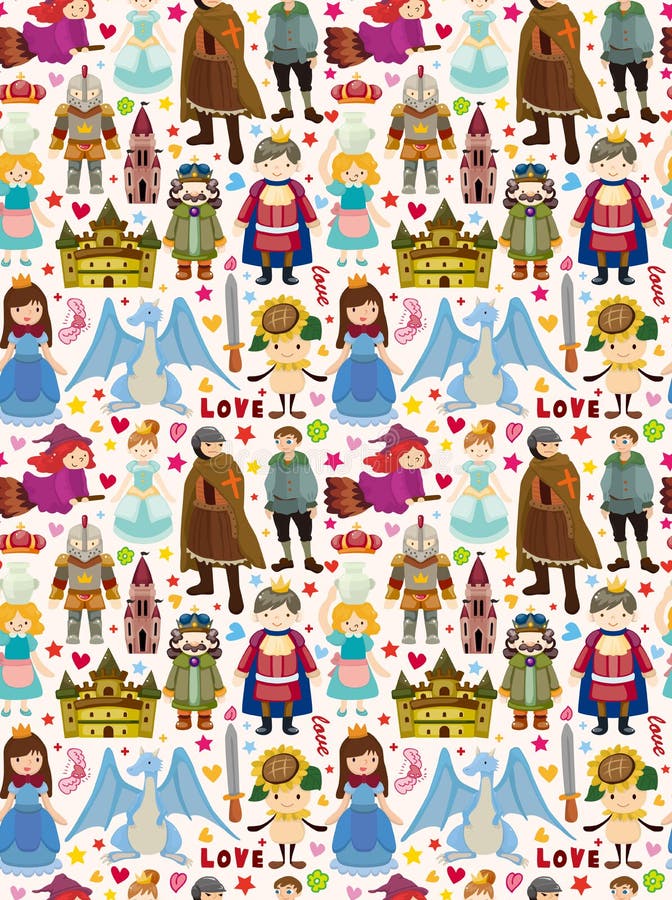 Seamless Fairy Tale Pattern Stock Vector - Illustration of magic ...