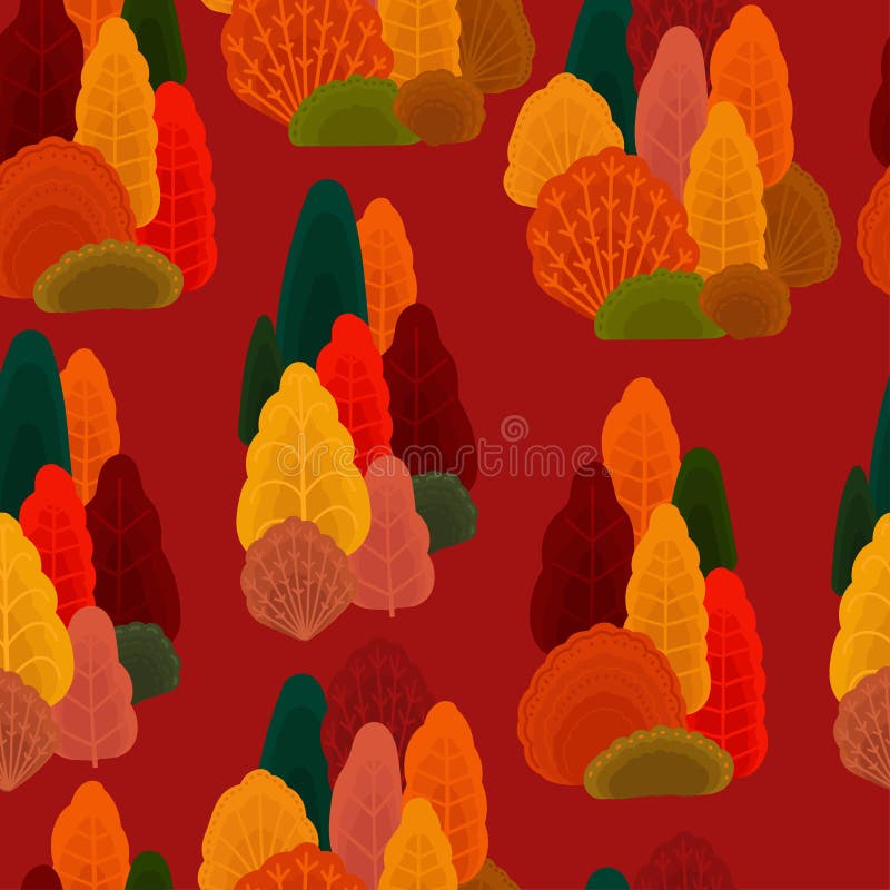 Seamless Fall Leaves Pattern Stock Illustration - Illustration of ...