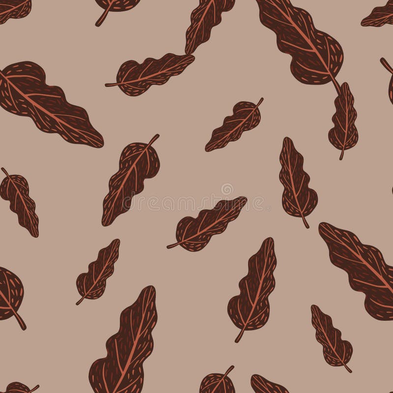 Seamless Fall Pattern with Brown Random Tree Shapes. Pale Brown and ...