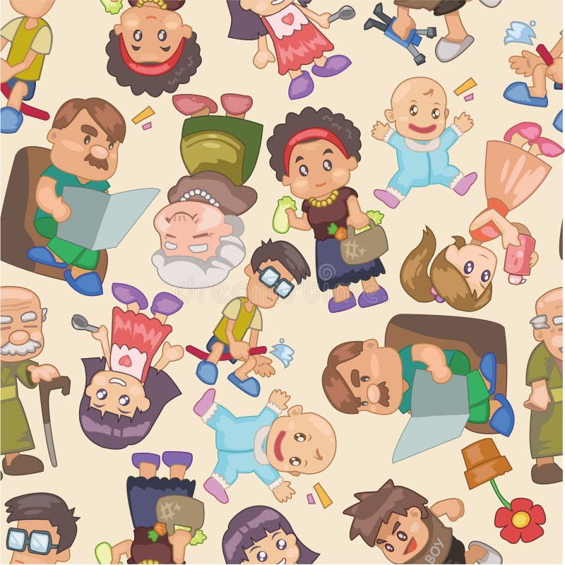 Seamless family pattern stock vector. Illustration of girl - 18829637