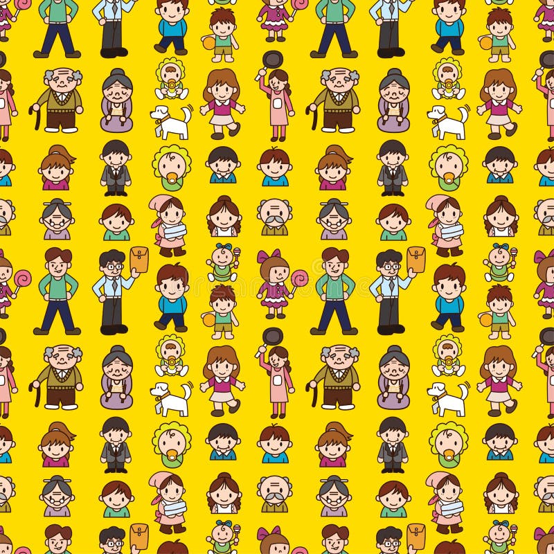 Seamless family pattern stock vector. Illustration of frame - 23195976