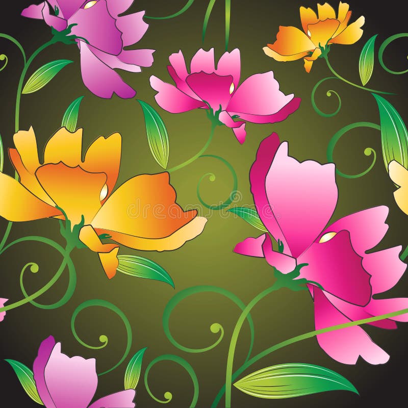 Seamless Fancy Floral Background-pattern Stock Vector - Illustration of ...