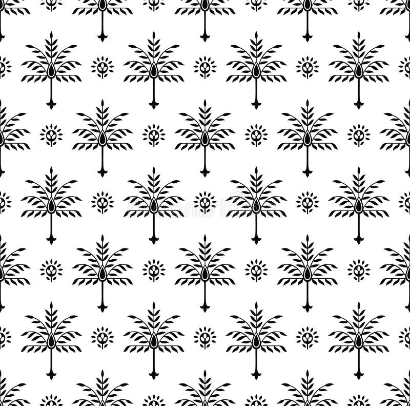 Seamless Black and White Mandala Pattern Stock Vector - Illustration of ...