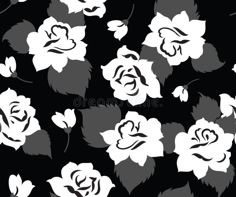 Seamless Fancy Rose Wallpaper Stock Vector - Illustration of design ...