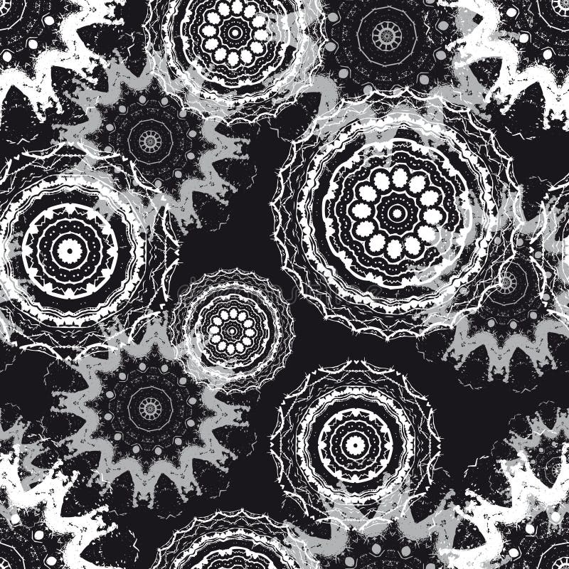 Seamless Fantasy Pattern with Mandalas Stock Illustration ...