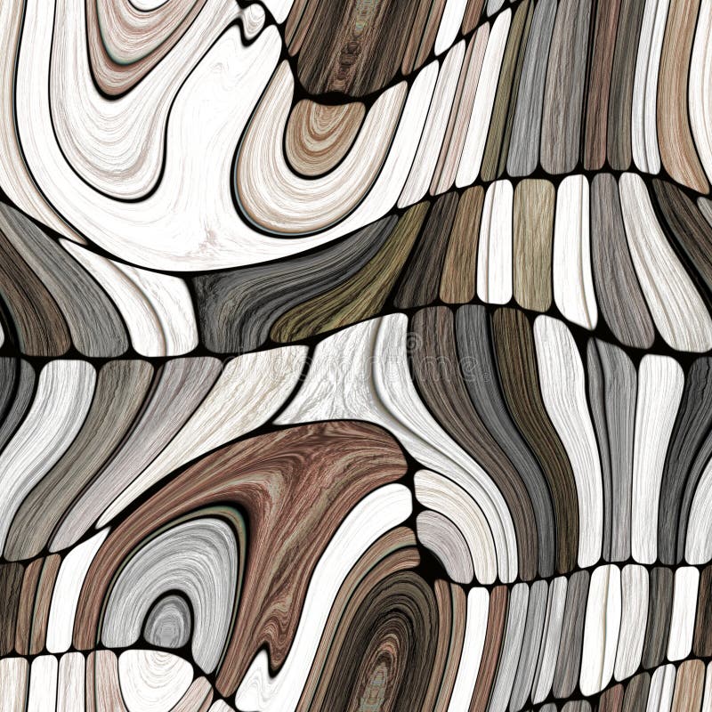 Seamless Fantasy Wooden Pattern Stock Illustration - Illustration of ...