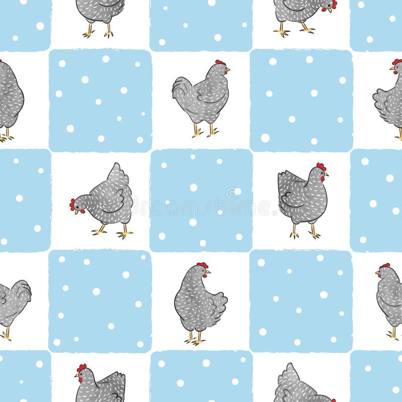 Seamless Farm Chicken Pattern with Hens. Stock Vector - Illustration of ... Seamless Farm Chicken Pattern with Hens. Stock Vector - Illustration of ...