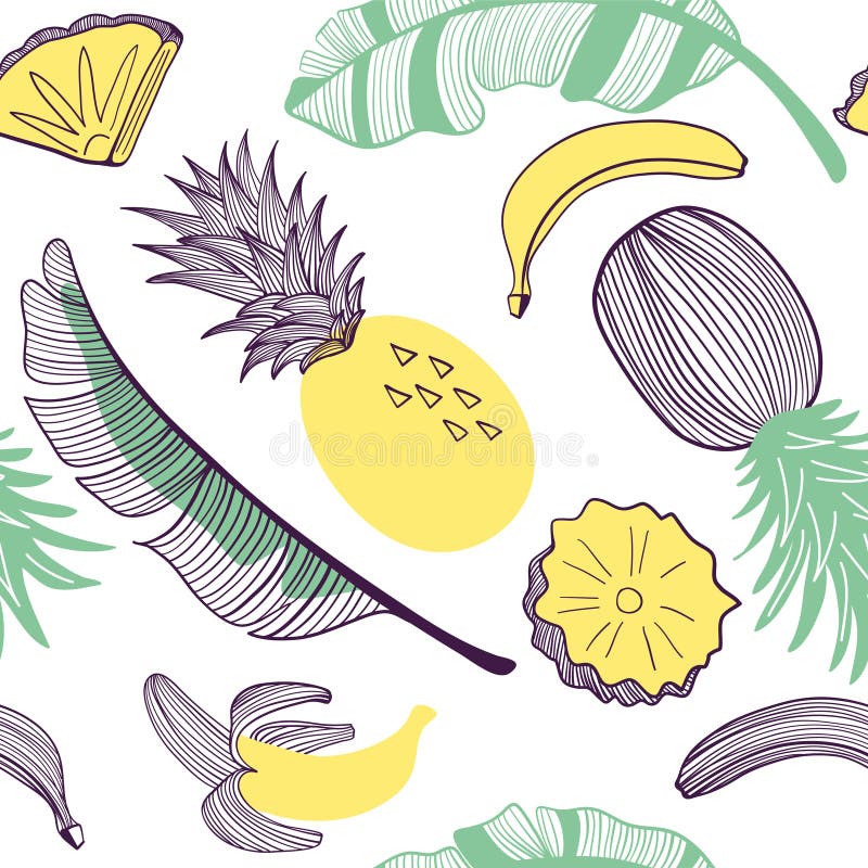 Seamless Fashion Pattern of Red Strawberries. Vector Hand Drawn ...