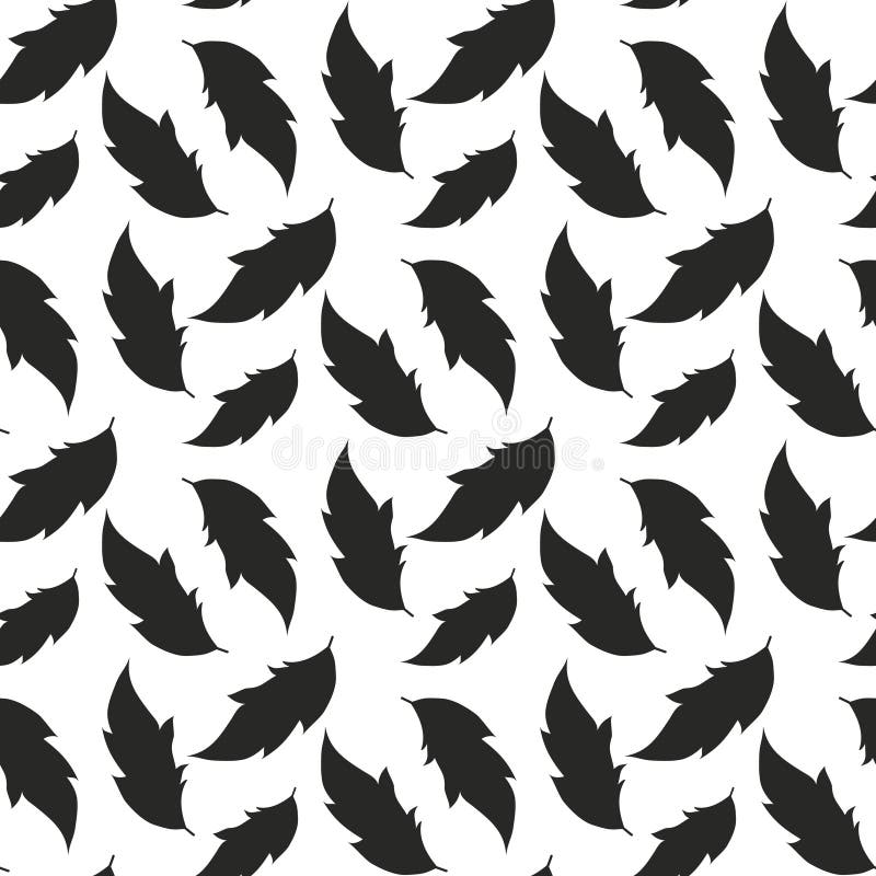 Seamless Feather Background. Bird Feather with Diferent Shapes ...