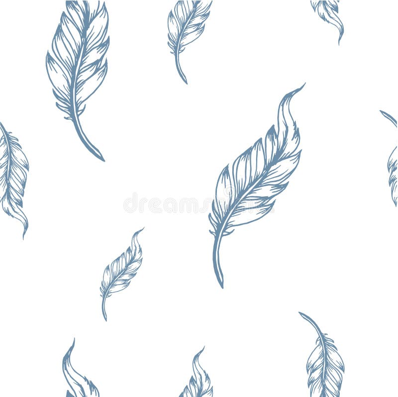 Seamless feather pattern stock vector. Illustration of design - 69563279