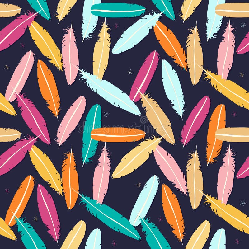 Seamless feathers pattern stock vector. Illustration of card - 89730684