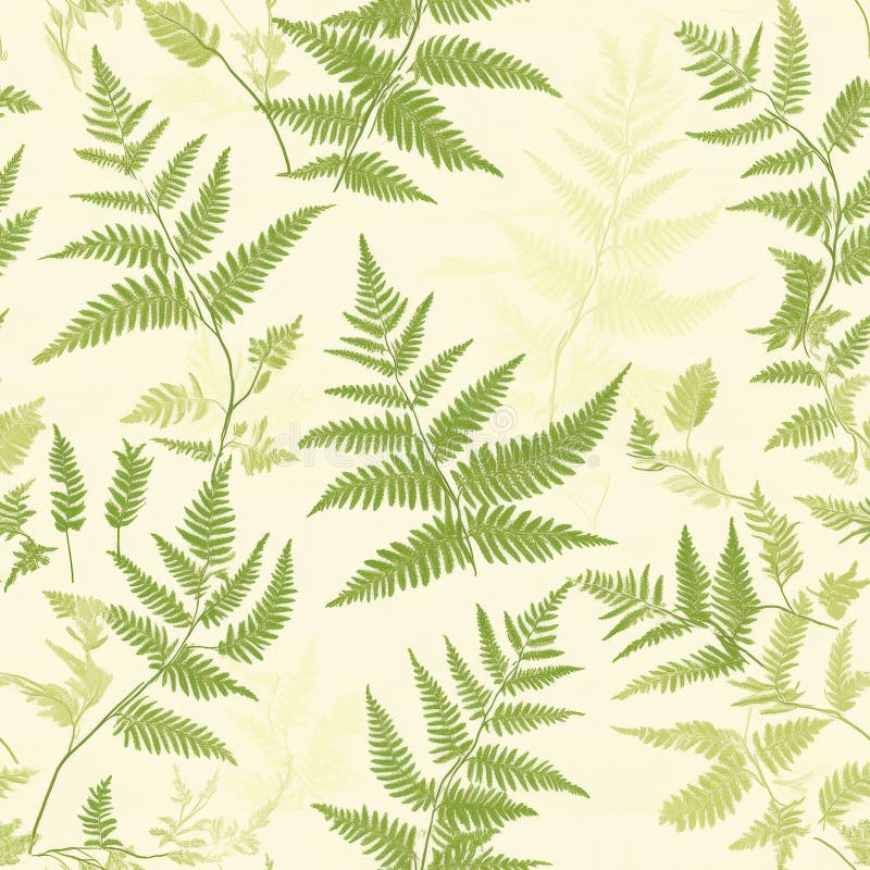 Seamless Fern Pattern on Light Background Nature Wallpaper Design Stock ...
