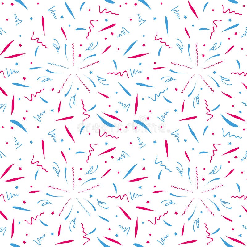 Seamless Festive Colored Firework Pattern and Stars Stock Illustration ...
