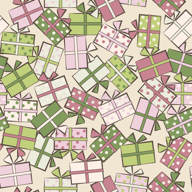 Seamless Festive Pattern with Gifts. Birthday, Holiday Stock Vector ...