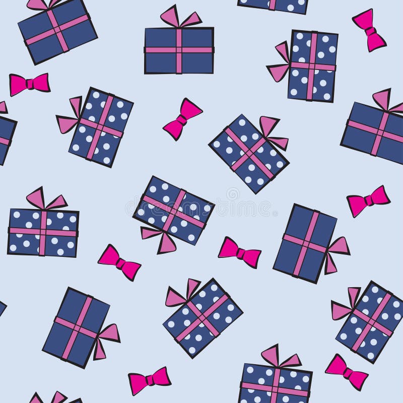 Seamless Festive Pattern with Gifts. Birthday, Holiday Stock Vector ...