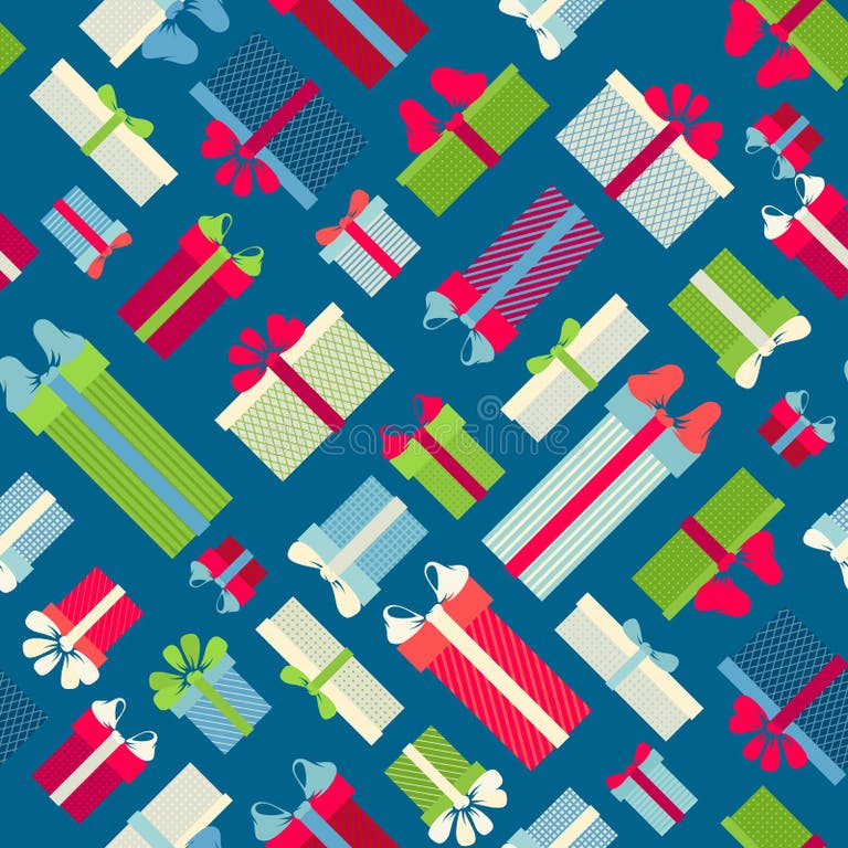 Seamless festive pattern. stock vector. Illustration of give - 47035726