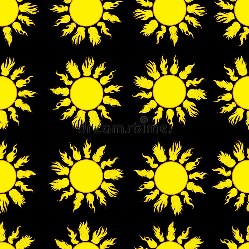 Seamless fiery sun stock vector. Illustration of scorching - 63040714