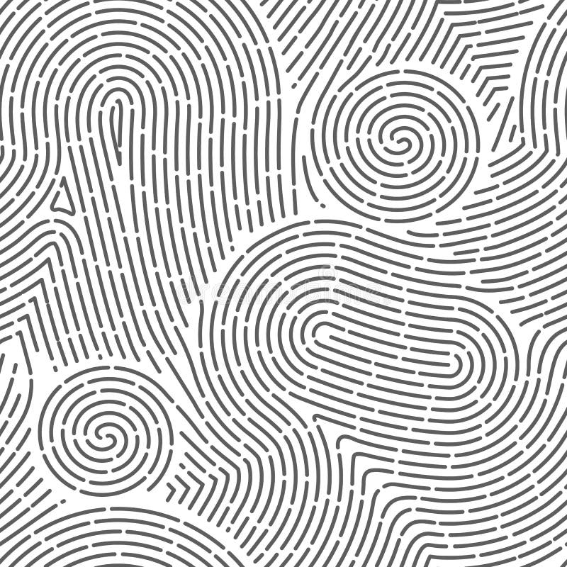 Seamless Finger Print. Black and White Macro Pattern. Unique Thumbs ...