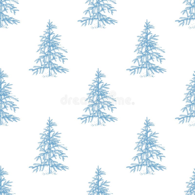 Seamless Fir Vector Pattern Stock Illustration - Illustration of ...