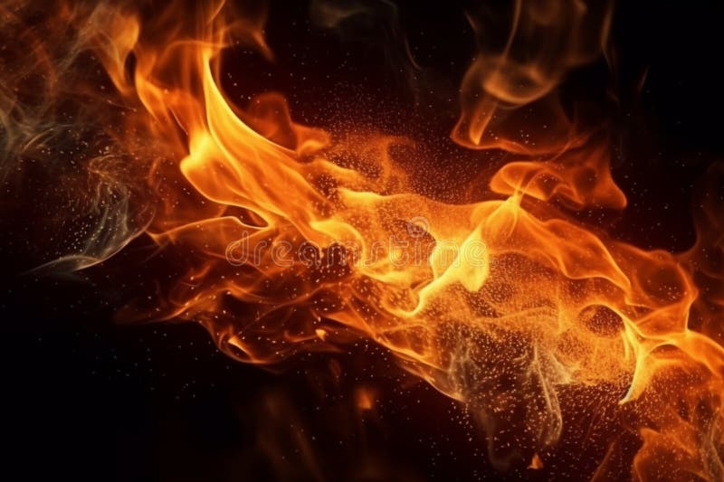 Seamless Fire Isolated on a Captivating Black Backdrop Stock ...