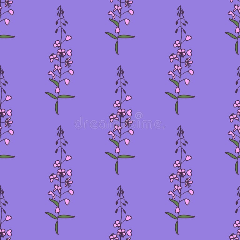 Seamless fireweed pattern stock vector. Illustration of decorative ...
