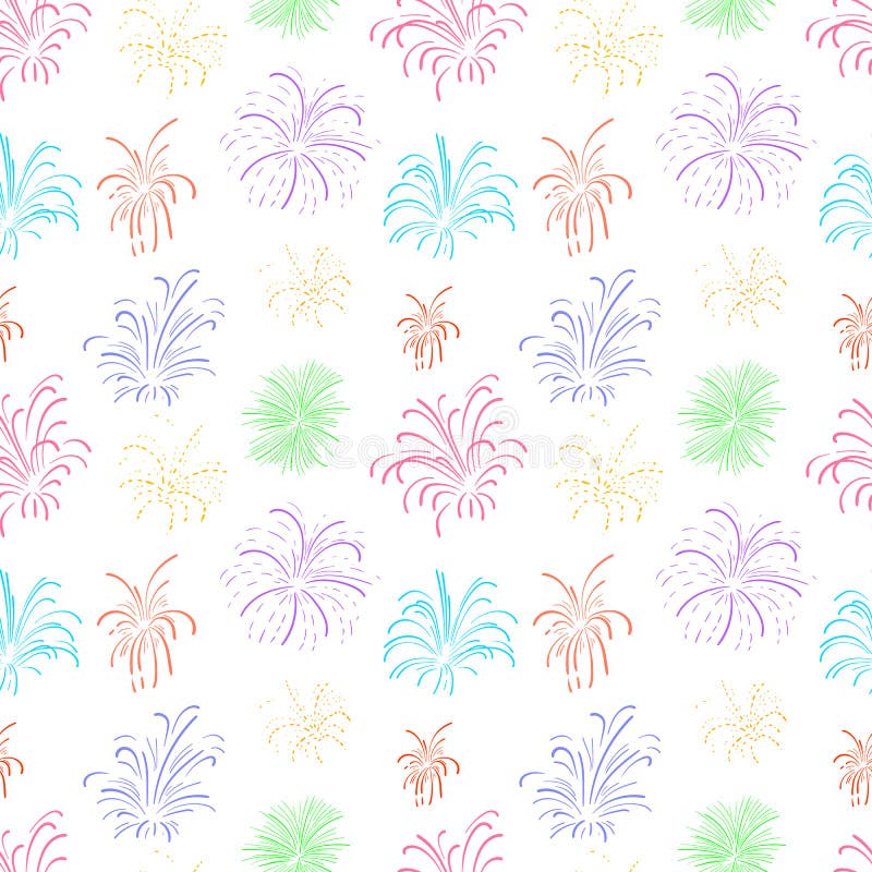 Seamless Fireworks Background Stock Illustration - Illustration of ...