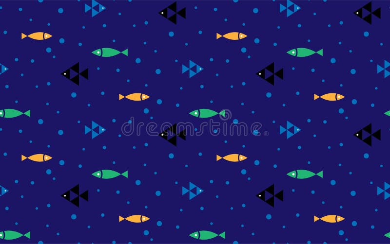 Seamless Fish Abstract Pattern Background Stock Vector - Illustration ...