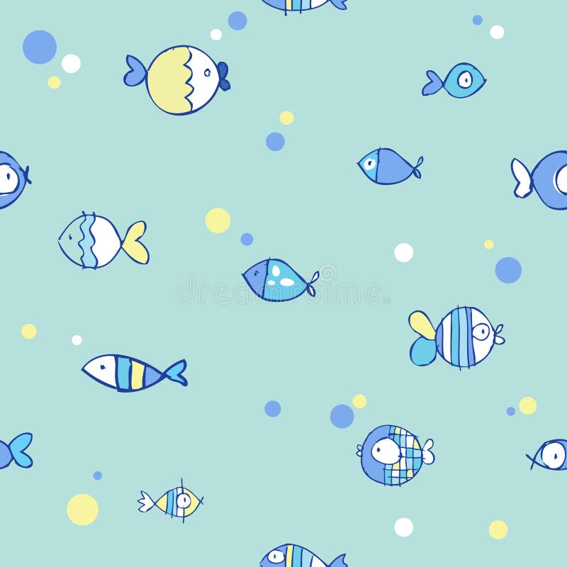 Seamless fish stock vector. Illustration of pastel, natural - 40334806