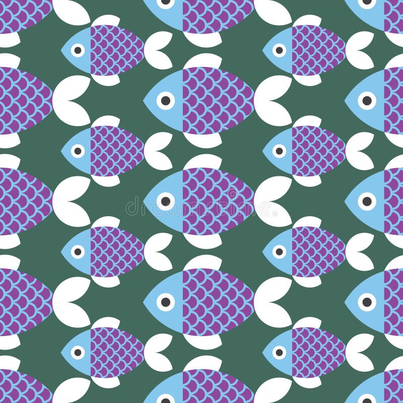 Seamless fish pattern stock vector. Illustration of colourful - 71362787
