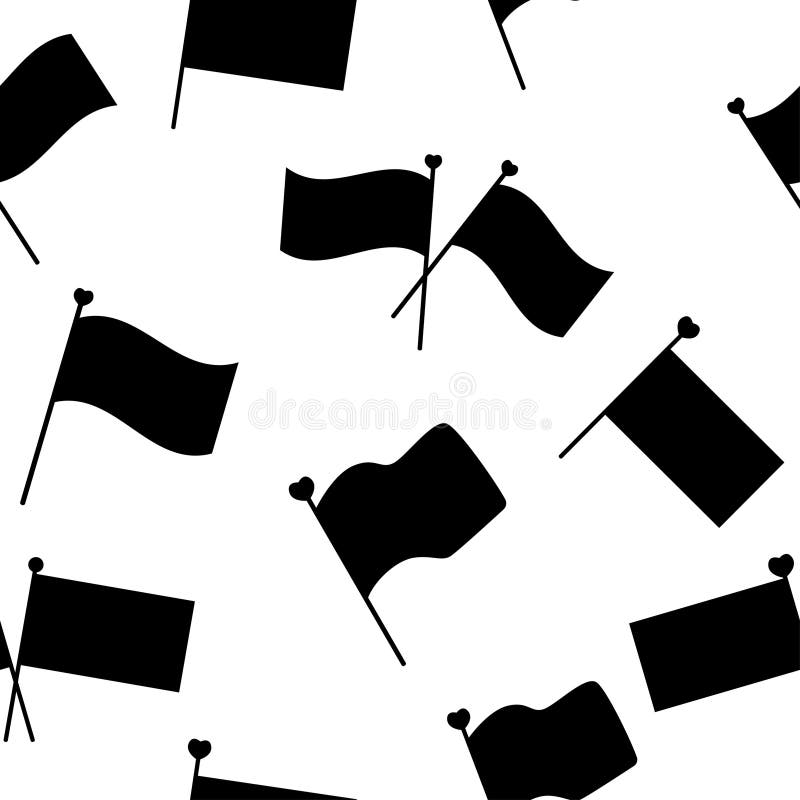 Seamless Flag Silhouette Pattern Vector Stock Vector - Illustration of ...