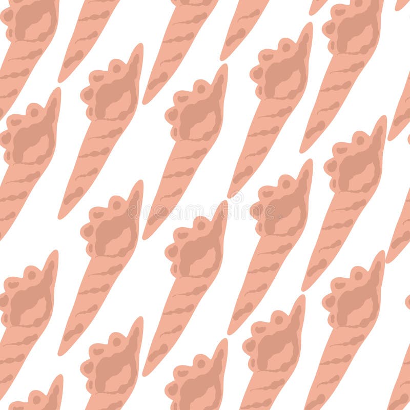 Seamless Flat Design Pattern with Shells Pink Colour Stock Vector ...