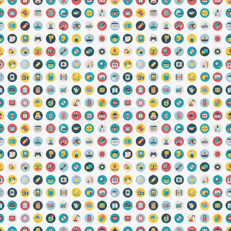 Seamless Flat Network Pattern Stock Vector - Illustration of ...