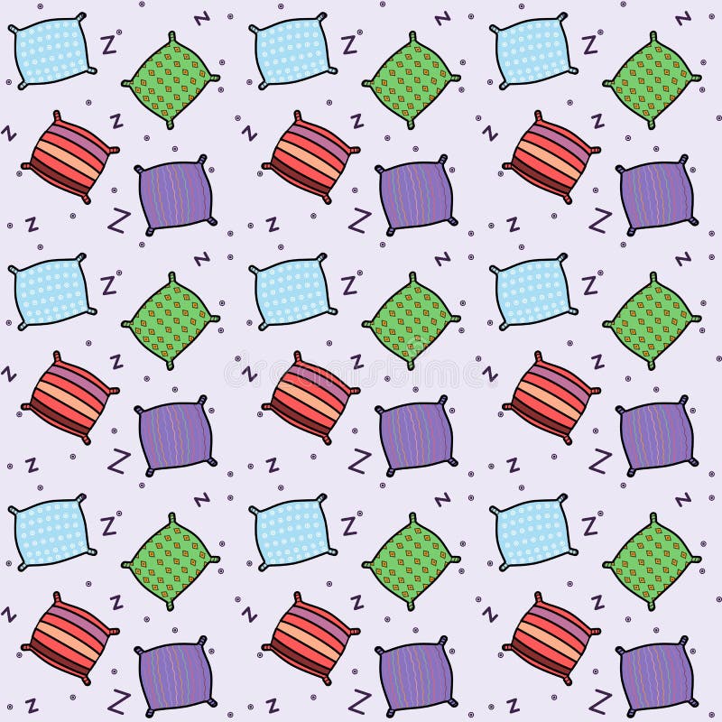 Seamless Flat Pattern of Pillows. Stock Vector - Illustration of ...