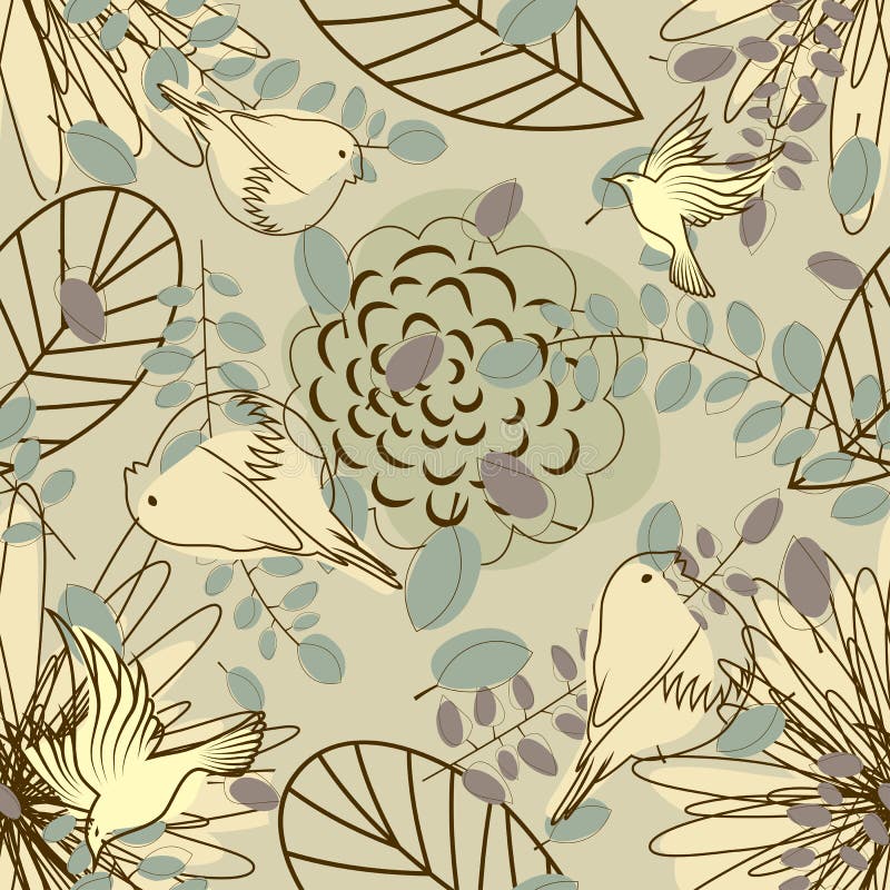 Floral Vintage Seamless Pattern Stock Vector - Illustration of cute ...