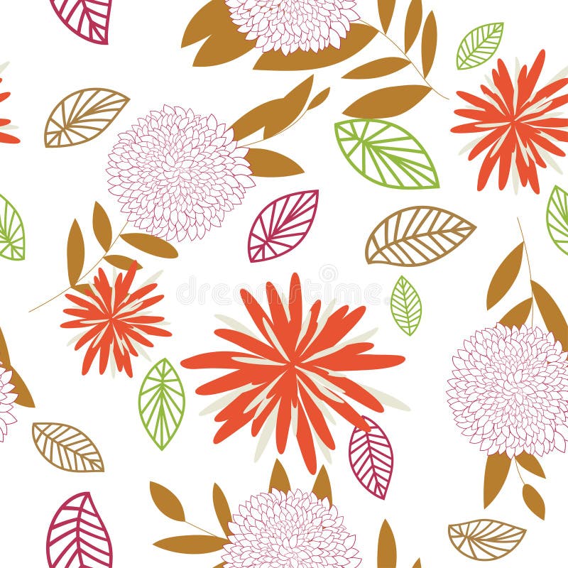 Seamless floral background stock vector. Illustration of drawn - 10569297