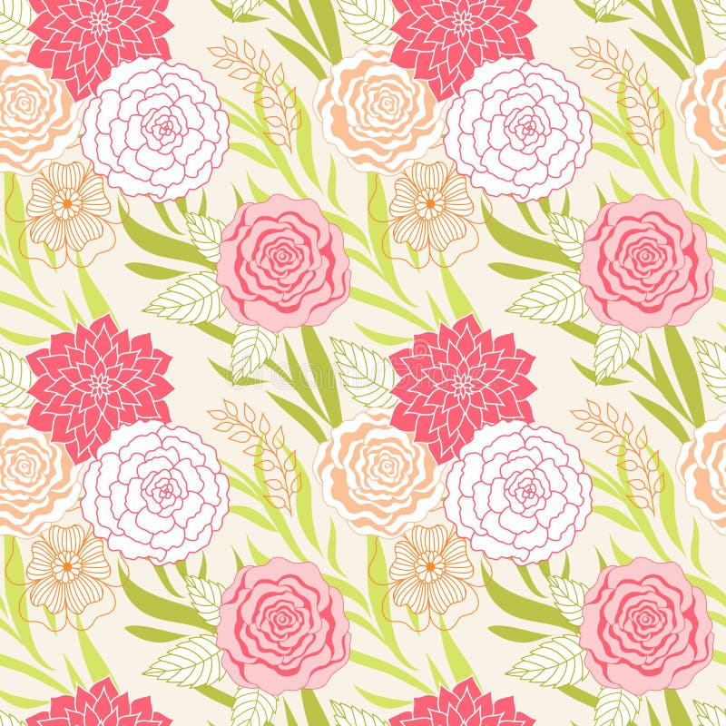 Seamless Floral Background. Stock Vector - Illustration of pattern ...