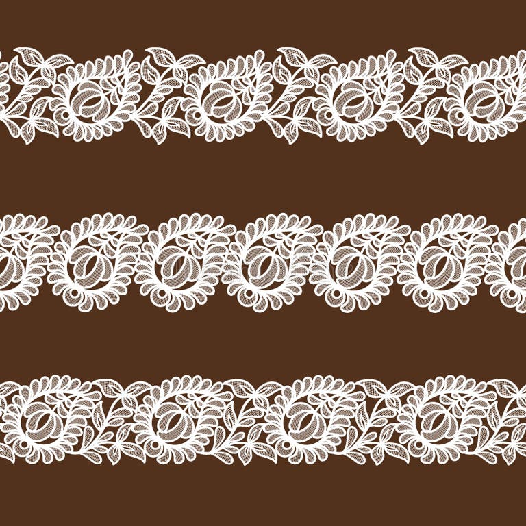 Seamless Floral Background with Lace Flowers.Vector Hand Made Pattern ...
