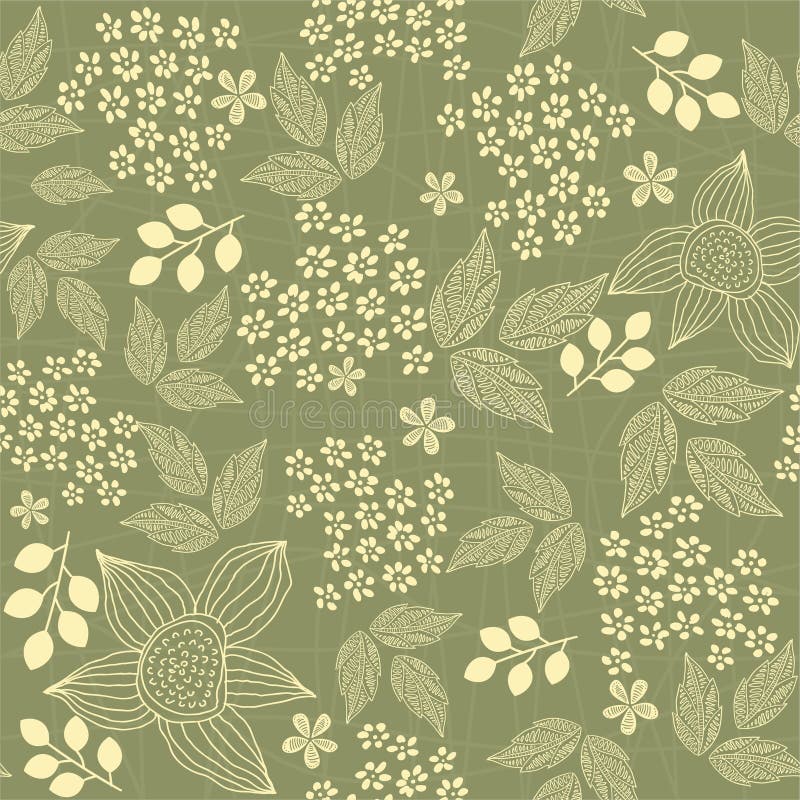 Seamless Floral Background in Vector Stock Vector - Illustration of ...