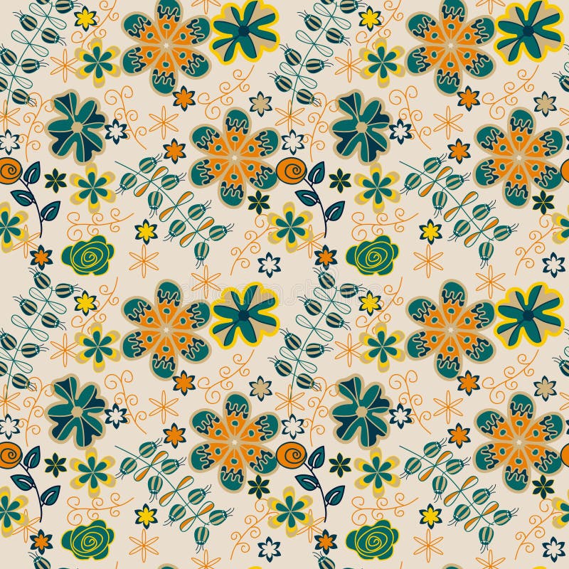 Seamless floral background stock vector. Illustration of insect - 31169662