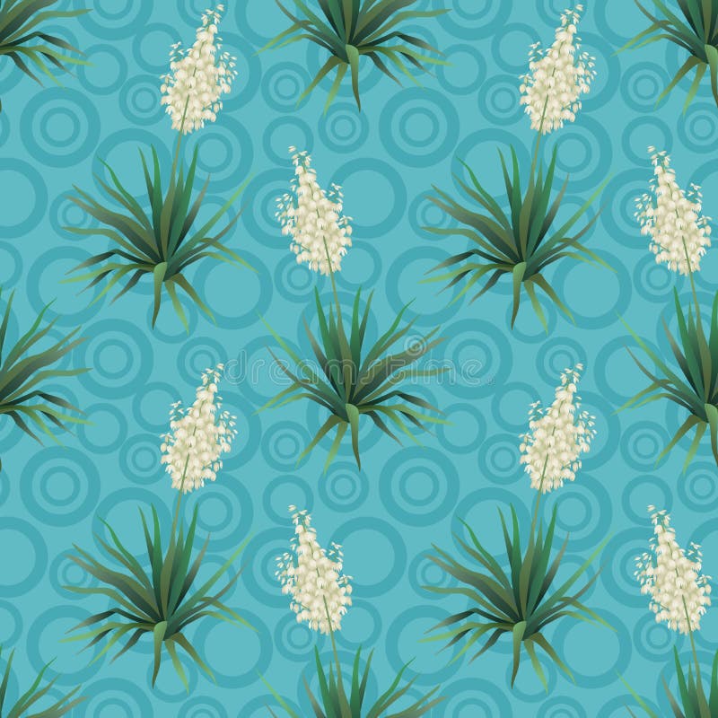 Seamless Floral Background, Yucca Flowers Stock Vector - Illustration ...