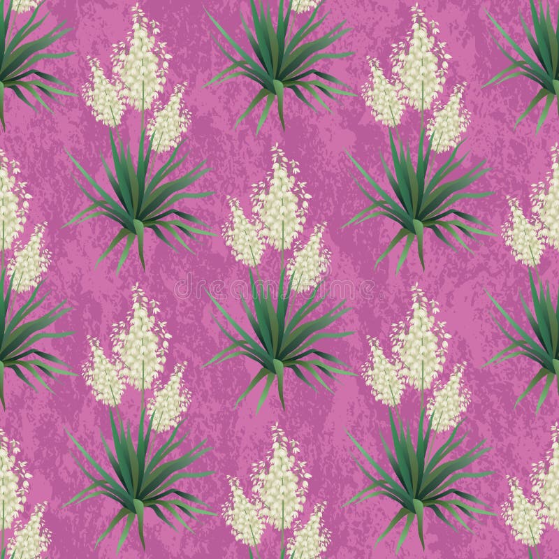 Seamless Floral Background, Yucca Flowers Stock Vector - Illustration ...
