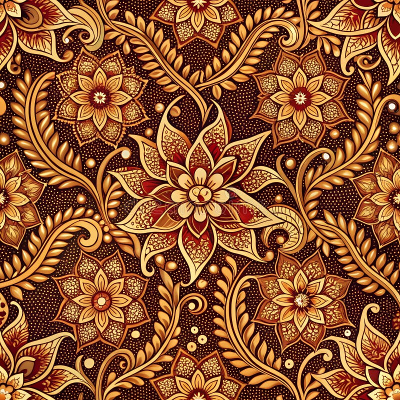 Seamless Floral Batik Patterns: Elevating Fabric and Print Creation AI ...