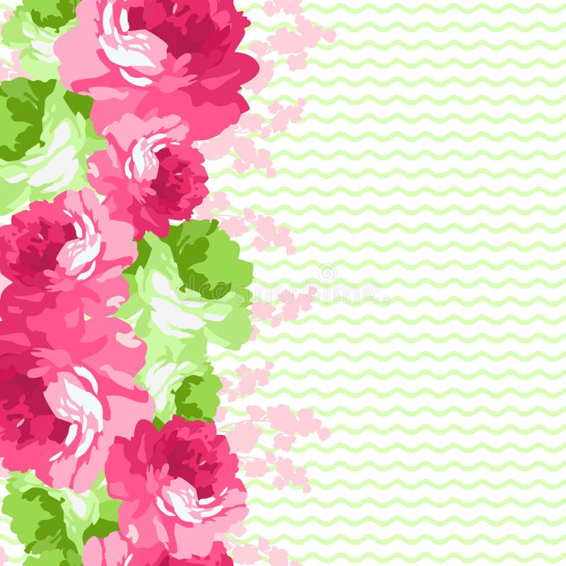 Pink Rosebud Border Stock Illustrations – 454 Pink Rosebud Border Stock ...