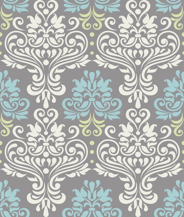 Vintage damask pattern stock vector. Illustration of seamless - 11670855