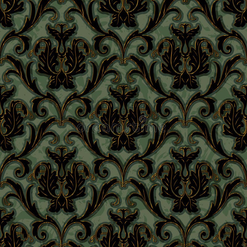 Vector Floral Damask Background Pattern Stock Illustration ...