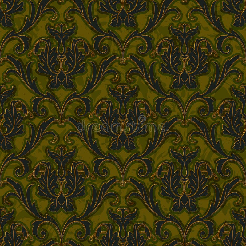 Seamless Floral Damask Pattern Background Stock Vector - Illustration ...