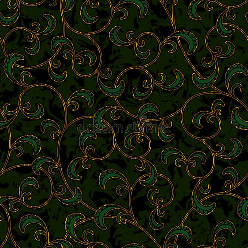 Dark Green Classic Pattern Background Vintage Stock Illustrations ...